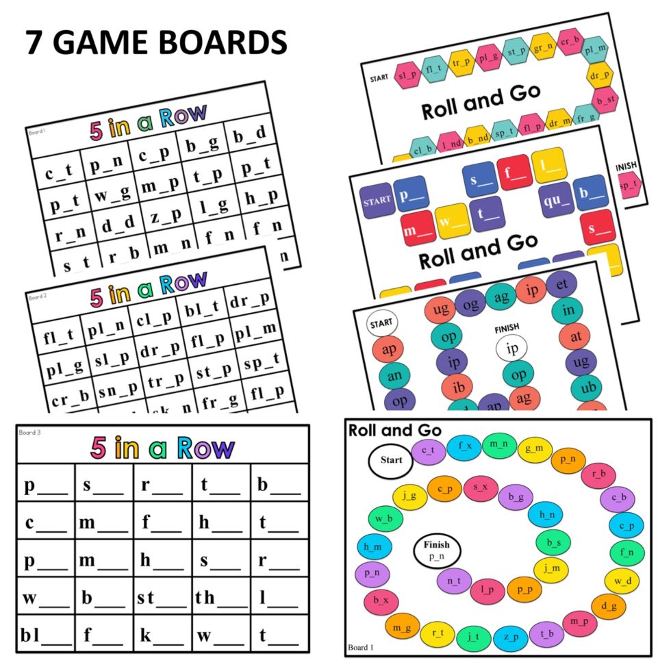 Phonics Dice & Game Board Set – Short Vowels (Closed Syllables) | PDX ...