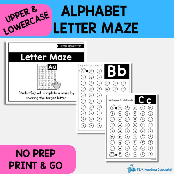 Alphabet Activities: Letter Maze - PDX Reading Specialist