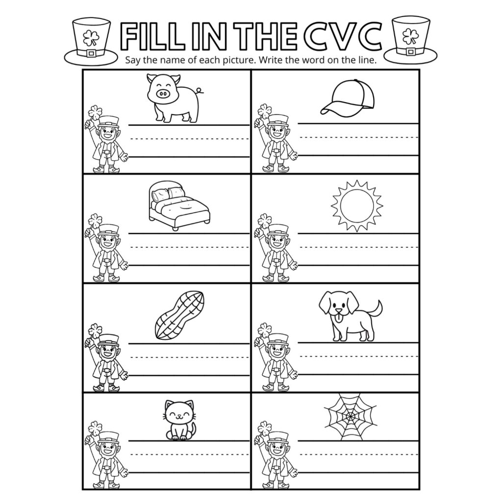 "Fill in the CVC" Worksheet - PDX Reading Specialist