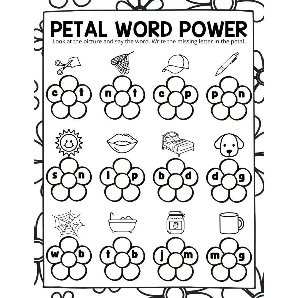"Petal Word Power" 3 Worksheets - PDX Reading Specialist, LLC.