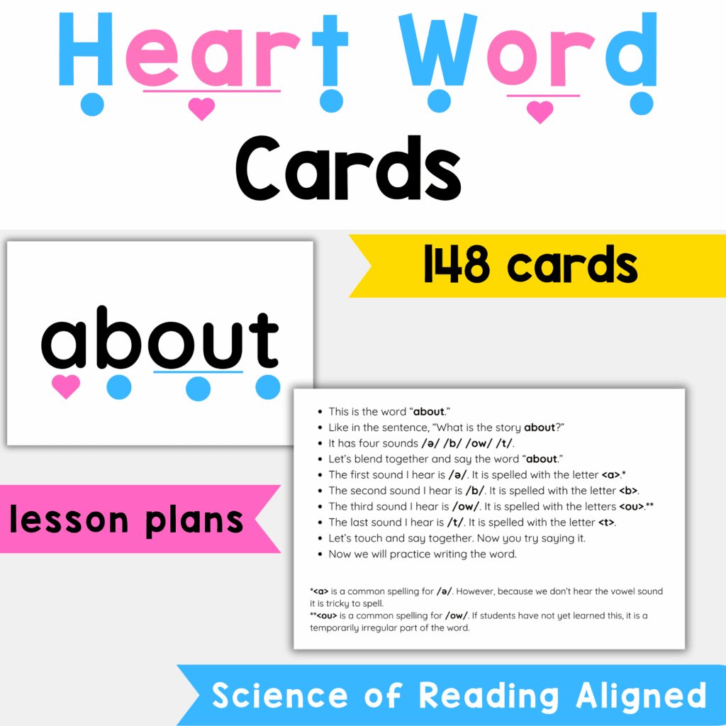 Heart Word Cards & Slides - Science of Reading Aligned - PDX Reading ...